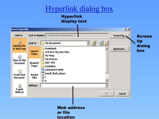 creating a hyperlink | PPTX
