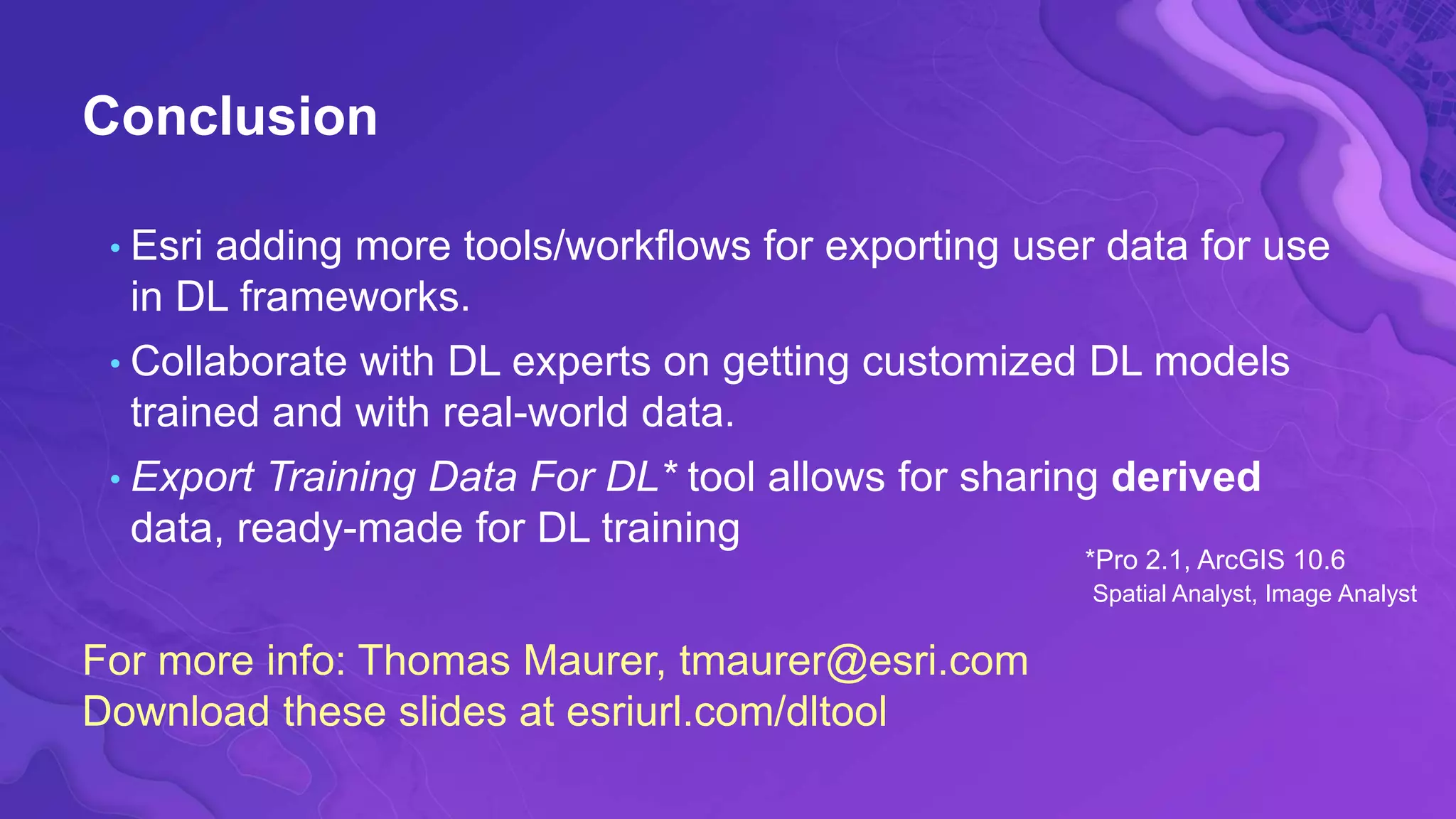 Toward Easy Export of Imagery Products and Feature Classes as Training Data for Deep Learning ...
