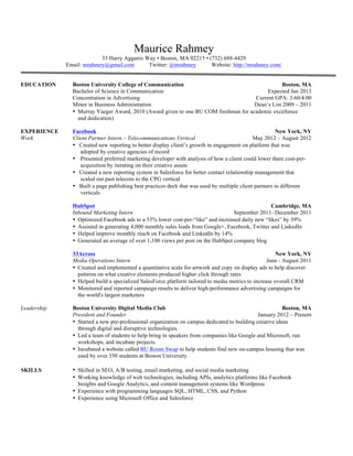 Maurice Rahmey Resume | PDF