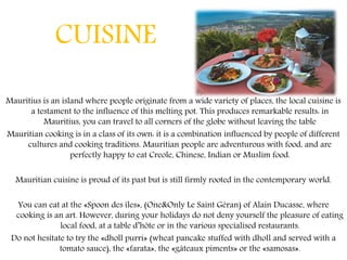 Mauritius - Geographical aspects of Tourism | PPTX