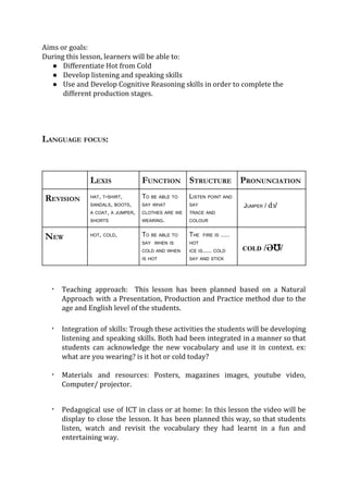 Kindergarten Lesson Plan 1 | PDF