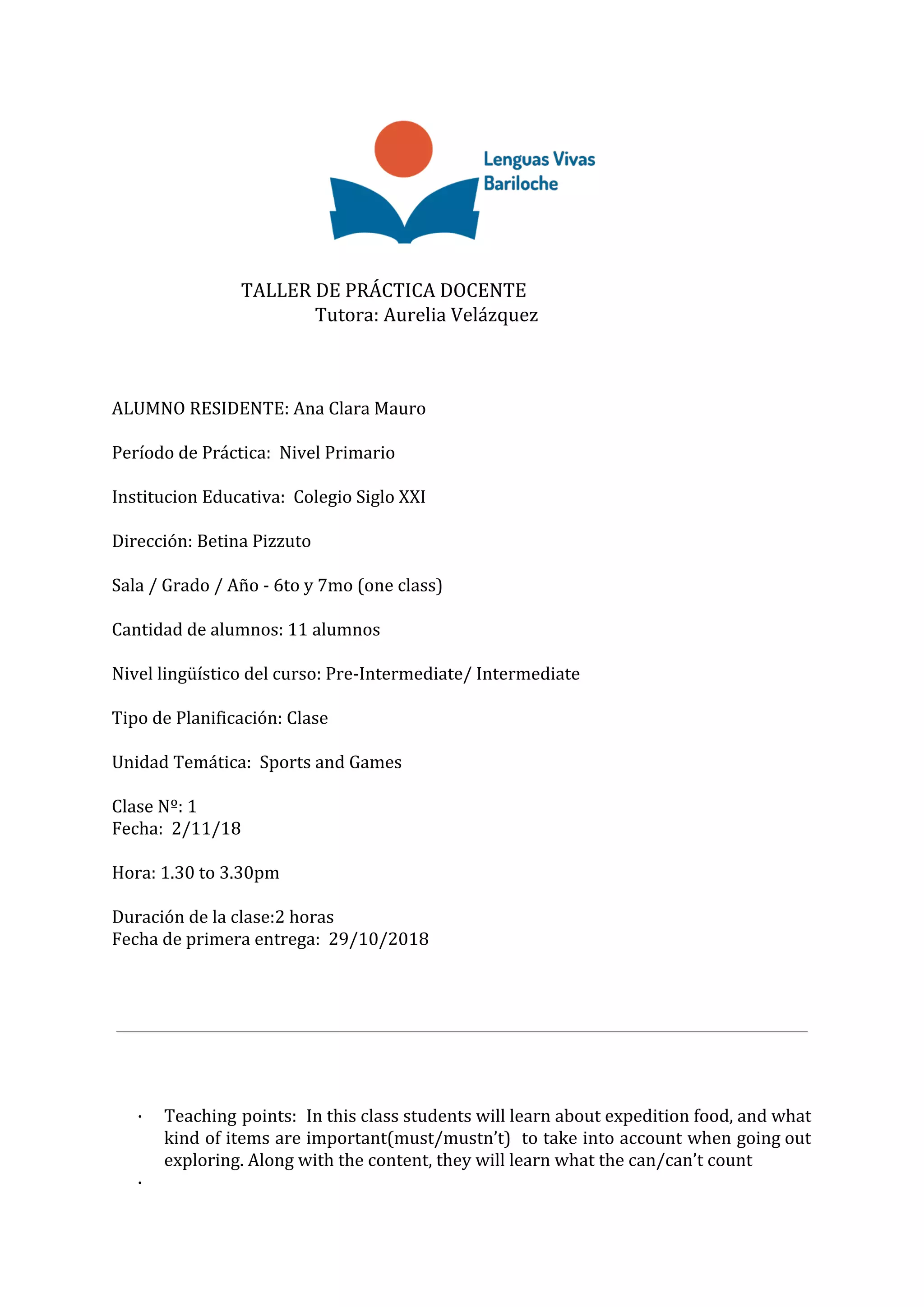 Elementary Lesson Plan 1 | PDF