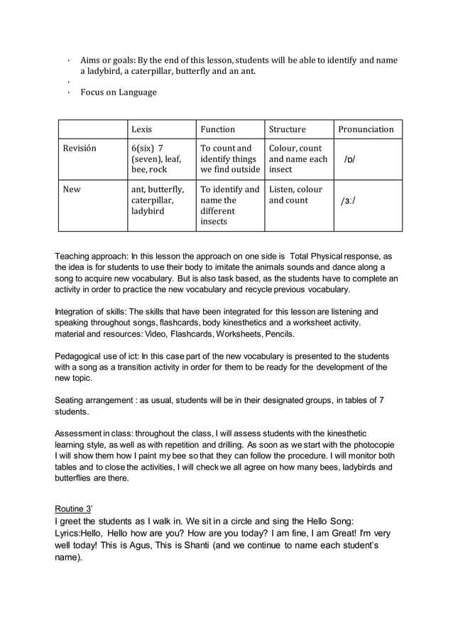 Kindergarten Lesson Plan 5 | PDF