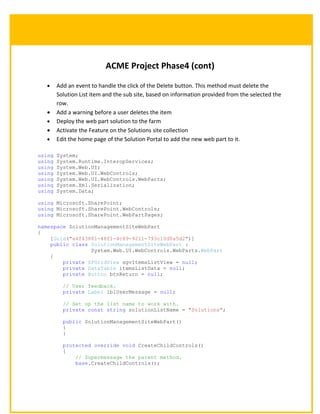 SharePoint - ACME Project | DOC