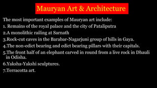 Mauryan art architecture of Ancient India, Ashokan Art | PPTX