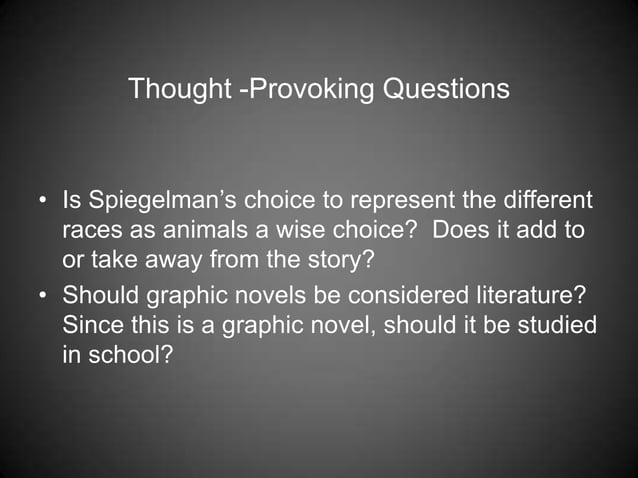 Maus Digital Presentation | PPTX | Comics and Graphic Novels | Books ...