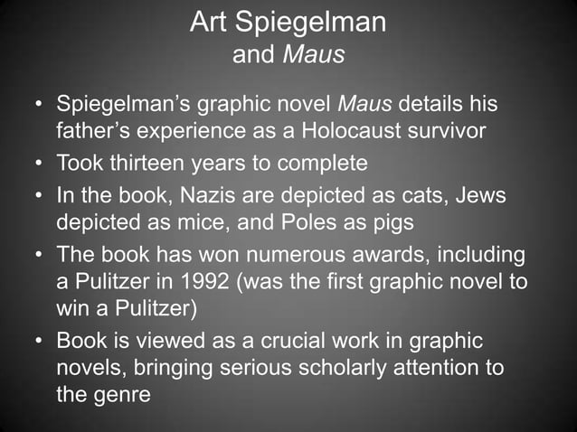 Maus Digital Presentation | PPTX | Comics and Graphic Novels | Books and Literature