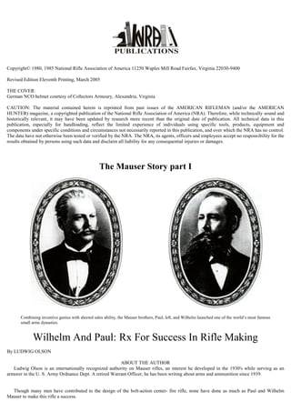 Mauser Rifles - NRA American Rifleman - 2005.pdf
