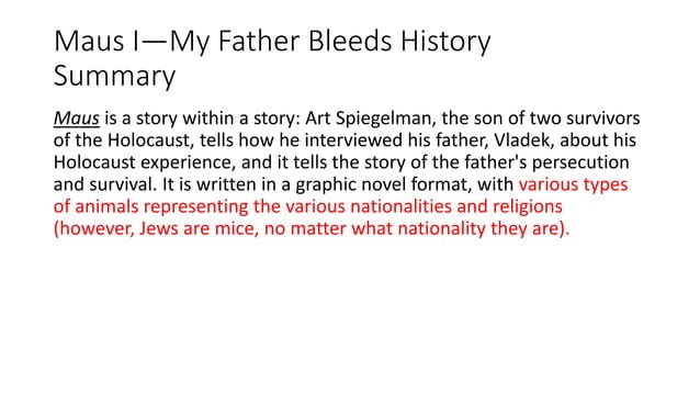 Maus Notes Part I (second section) | PPT