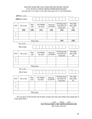 Mau so 10 a kk-tncn_to khai thue tncn | PDF