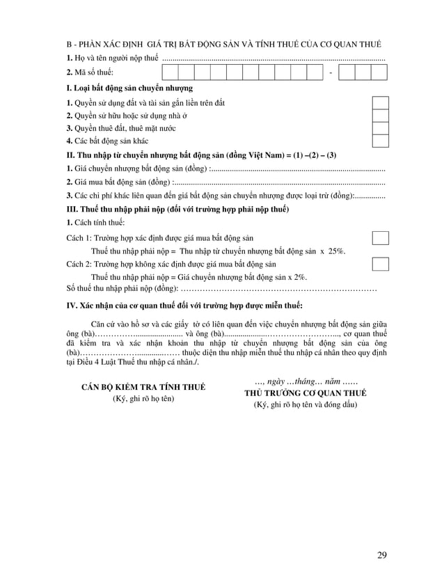 Mau so 11 kk tncn_to khai thue tncn | PDF