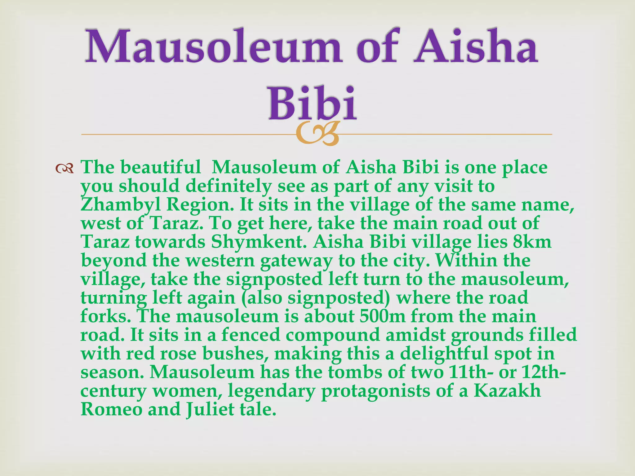 Mausoleum of aisha bibi | PPT