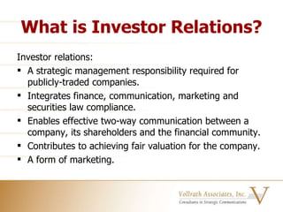 Investor Relation