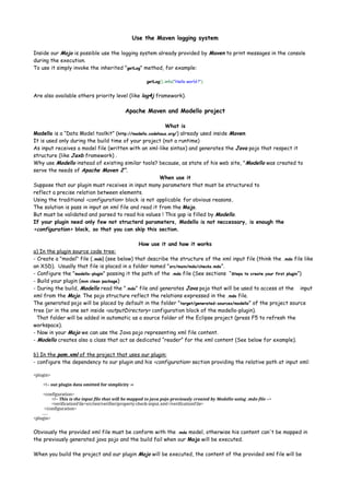 Maven plugin guide using Modello Framework | PDF