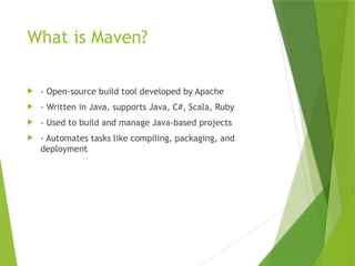 Maven_Introduction build automation tool | PPTX