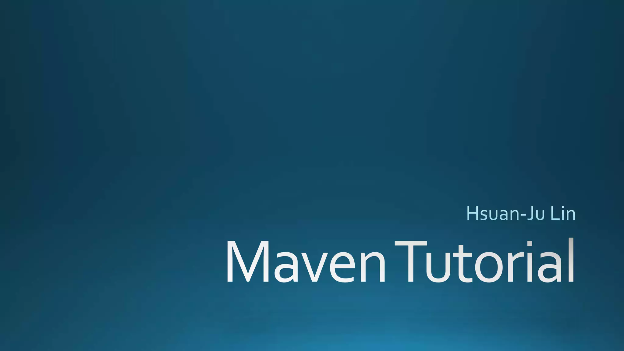 Maven tutorial | PPTX