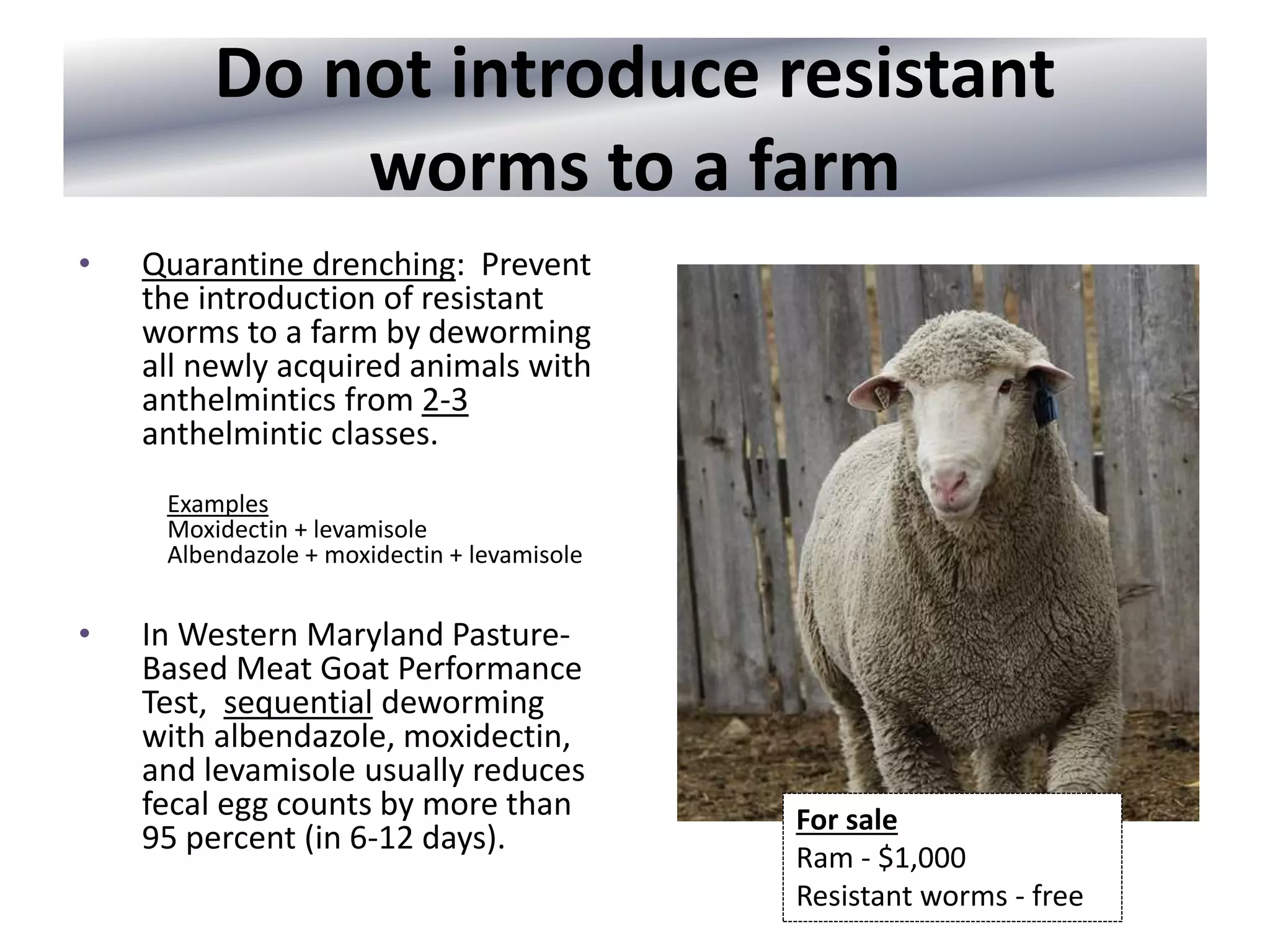 Current recommendations for internal parasite control in small ruminants | PPTX