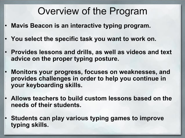 Mavis beacon teaches_typing | PPT | Education