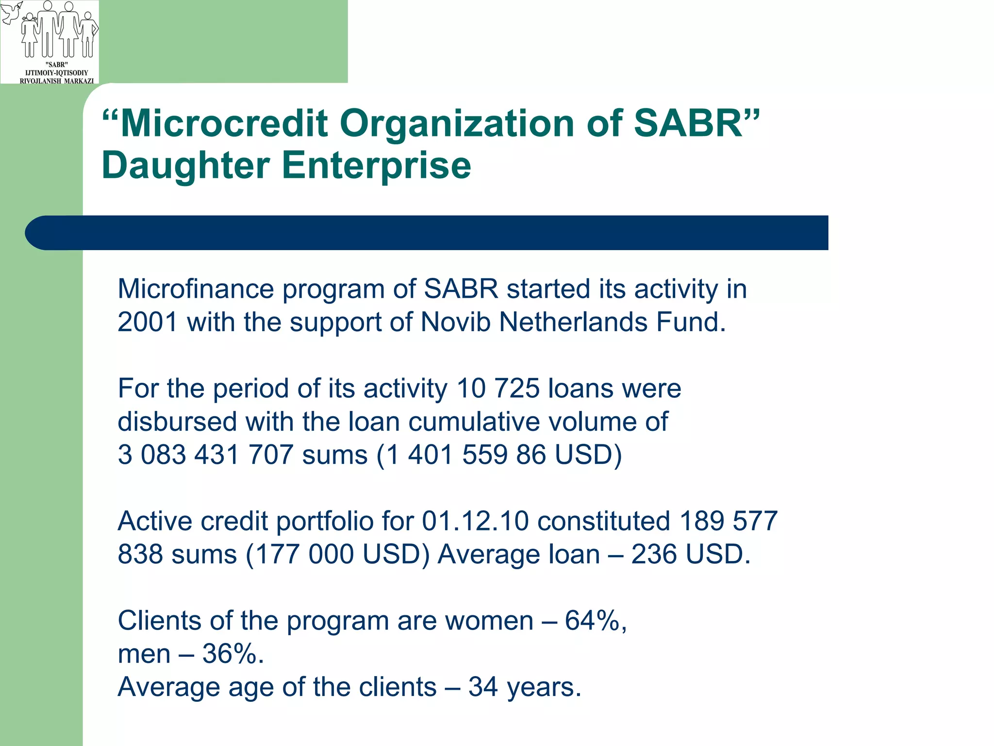 “SABR” Socio-Economic Development Center of Samarkand oblast ...