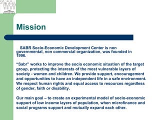 “SABR” Socio-Economic Development Center of Samarkand oblast ...
