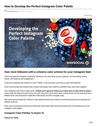 How to Develop the Perfect Instagram Color Palette | PDF