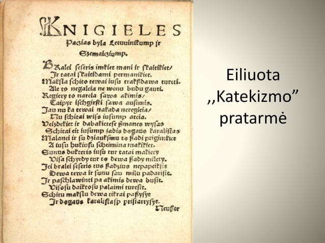 Mažvydas ,,Katekizmas,, 4 klasė | PPT