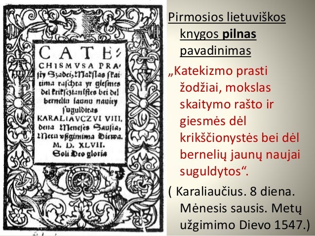 Mažvydas ,,Katekizmas,, 4 klasė