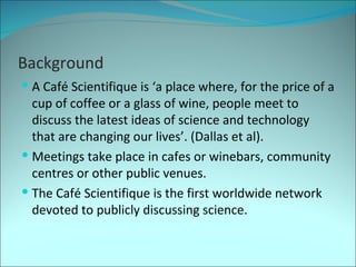 Science and public: Ugandan experience of cafe scientifique | PPS