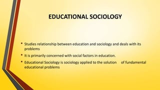 THE IMPORTANCE OF THE SOCIOLOGY AND PHILOSOPHY OF EDUCATION TO ...