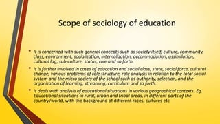THE IMPORTANCE OF THE SOCIOLOGY AND PHILOSOPHY OF EDUCATION TO ...