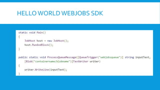 Microsoft Azure WebJobs | PPTX