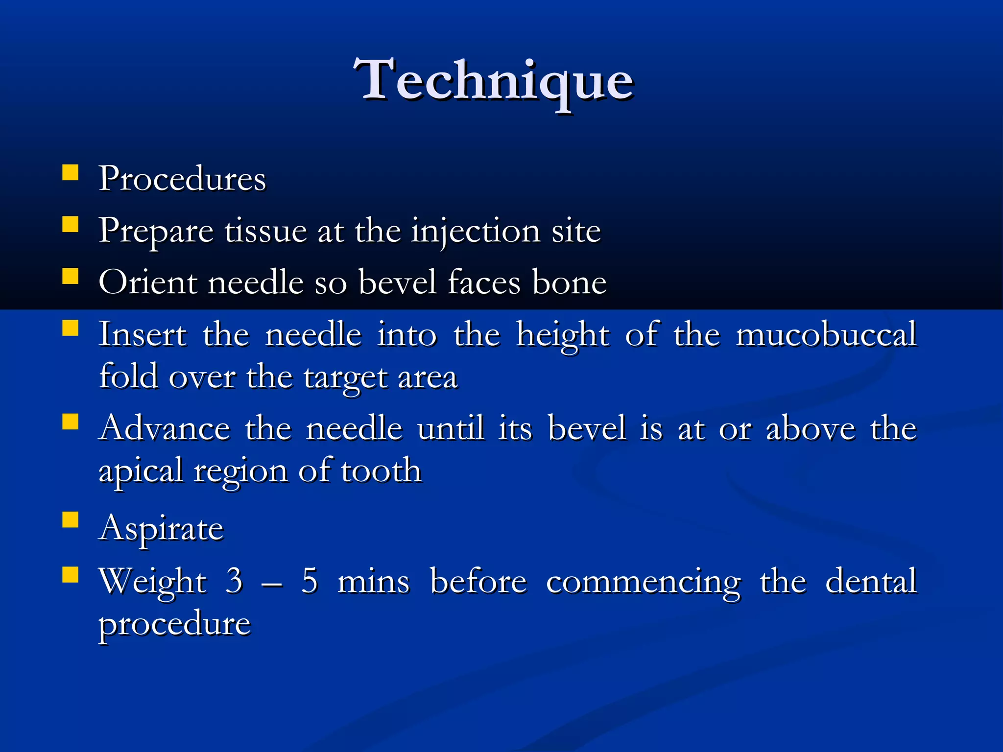 Maxillary Injection Technique | PPT
