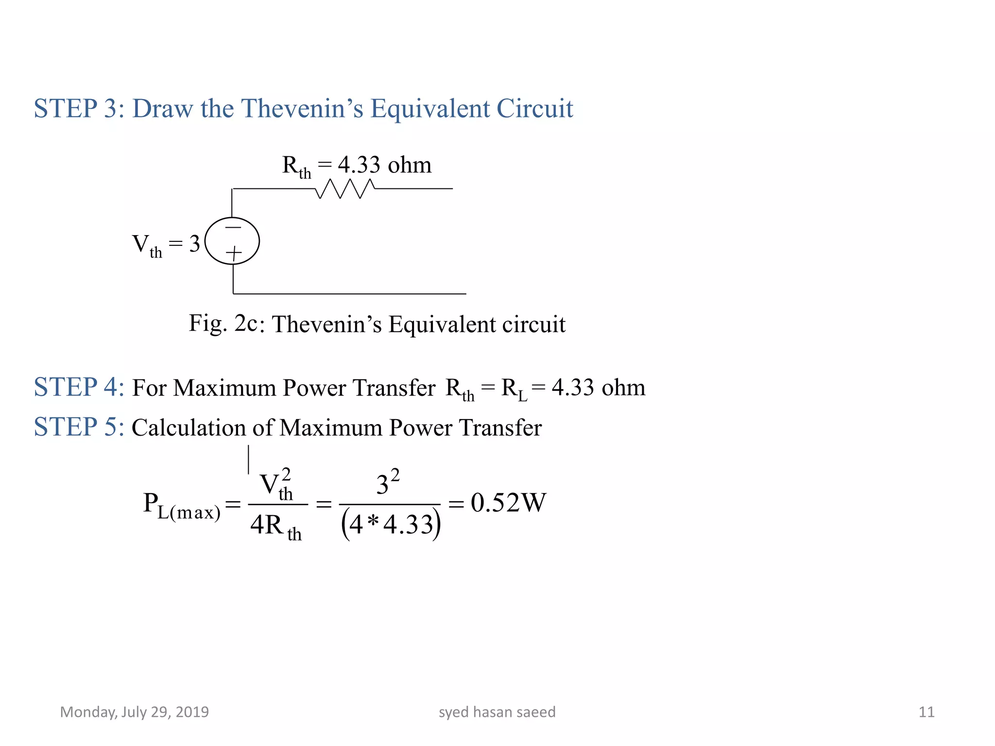 Max. power transfer theorem dc network (Revised) | PPTX