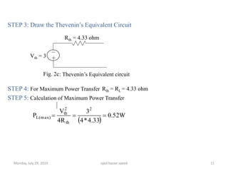 Max. power transfer theorem dc network (Revised) | PPTX
