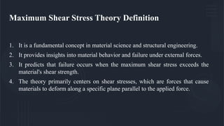 Max. shear stress theory-Maximum Shear Stress Theory Maximum ...