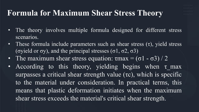 Max. shear stress theory-Maximum Shear Stress Theory Maximum ...