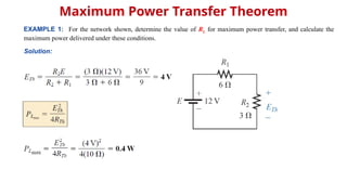 Maximum. power transfer theorem. pptx | PPTX