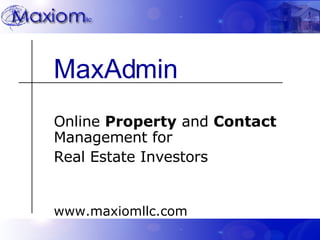 Max Admin | PPT