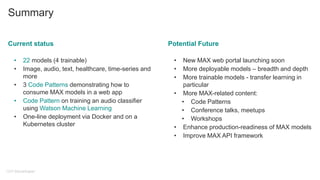IBM Developer Model Asset eXchange | PPT