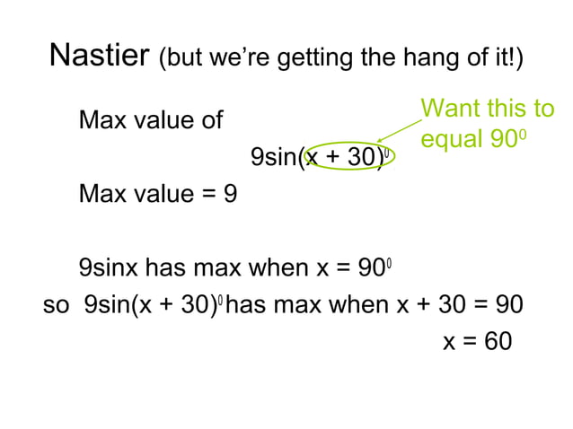 Max and min trig values | PPT