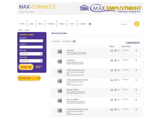 MAX-CONNECT launches MAX-Jobs | PPT