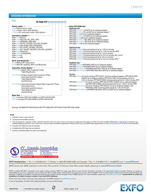EXFO Brochure MAX-FIP | PDF