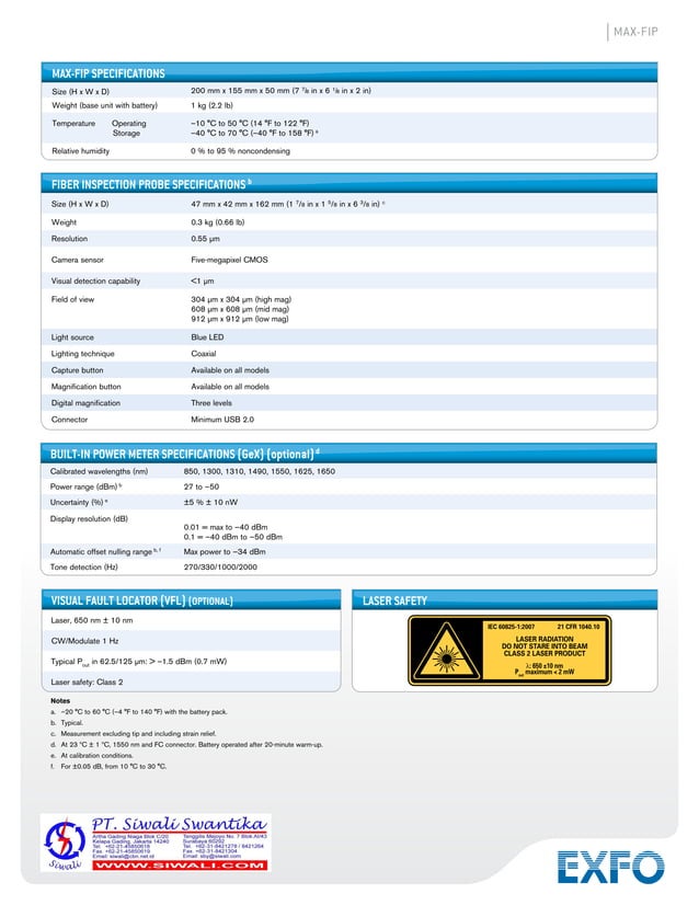 EXFO Brochure MAX-FIP | PDF