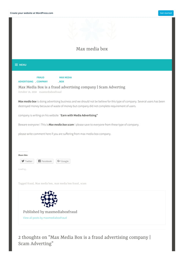 Max Media Box | Fraud | Scam Company | Fraud Advertising | PDF