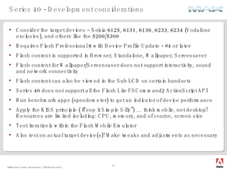 Max2006 Flash Lite Development For S40 Devices | PPT