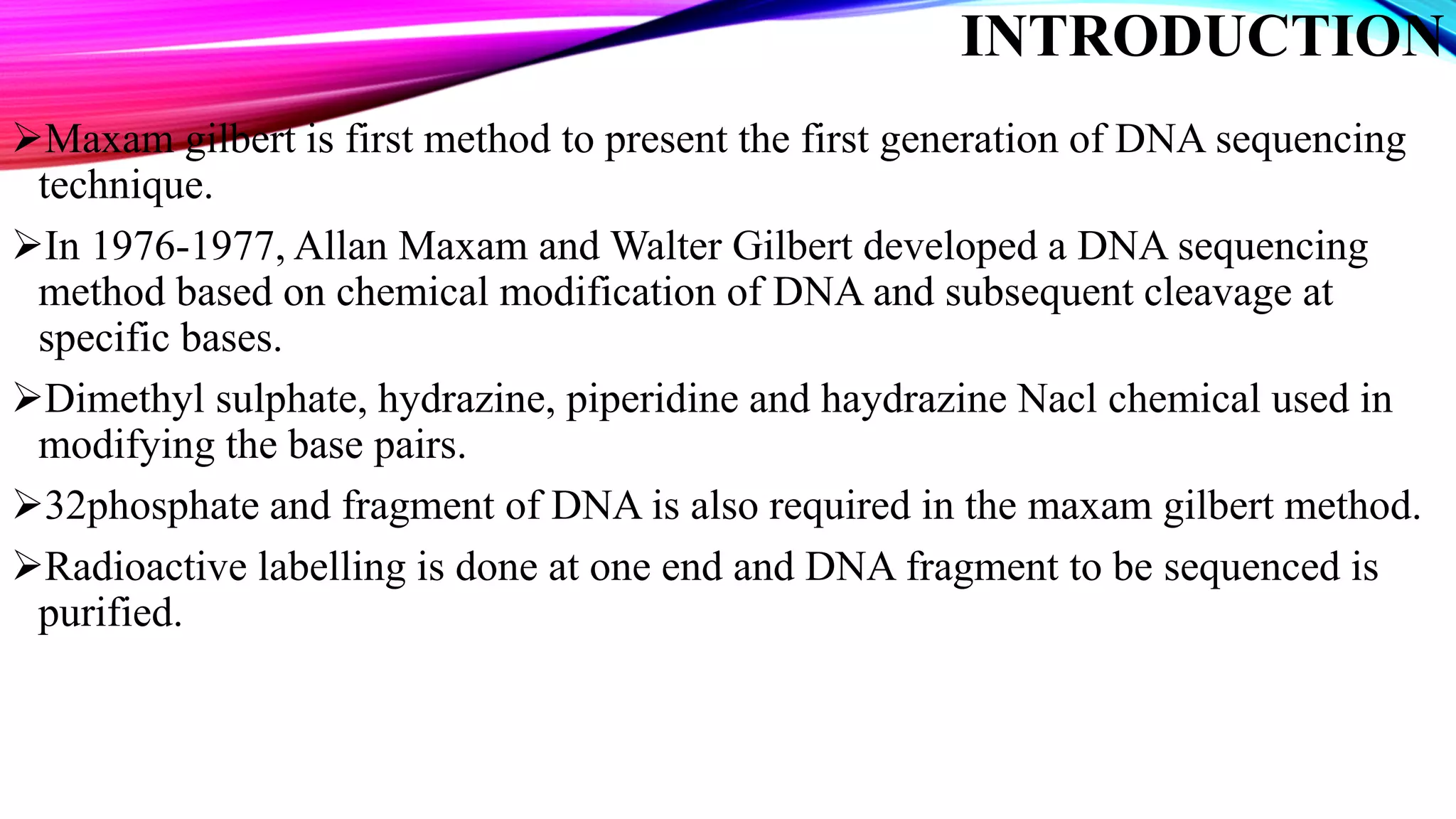 Maxam and gibert dna sequencing | PDF