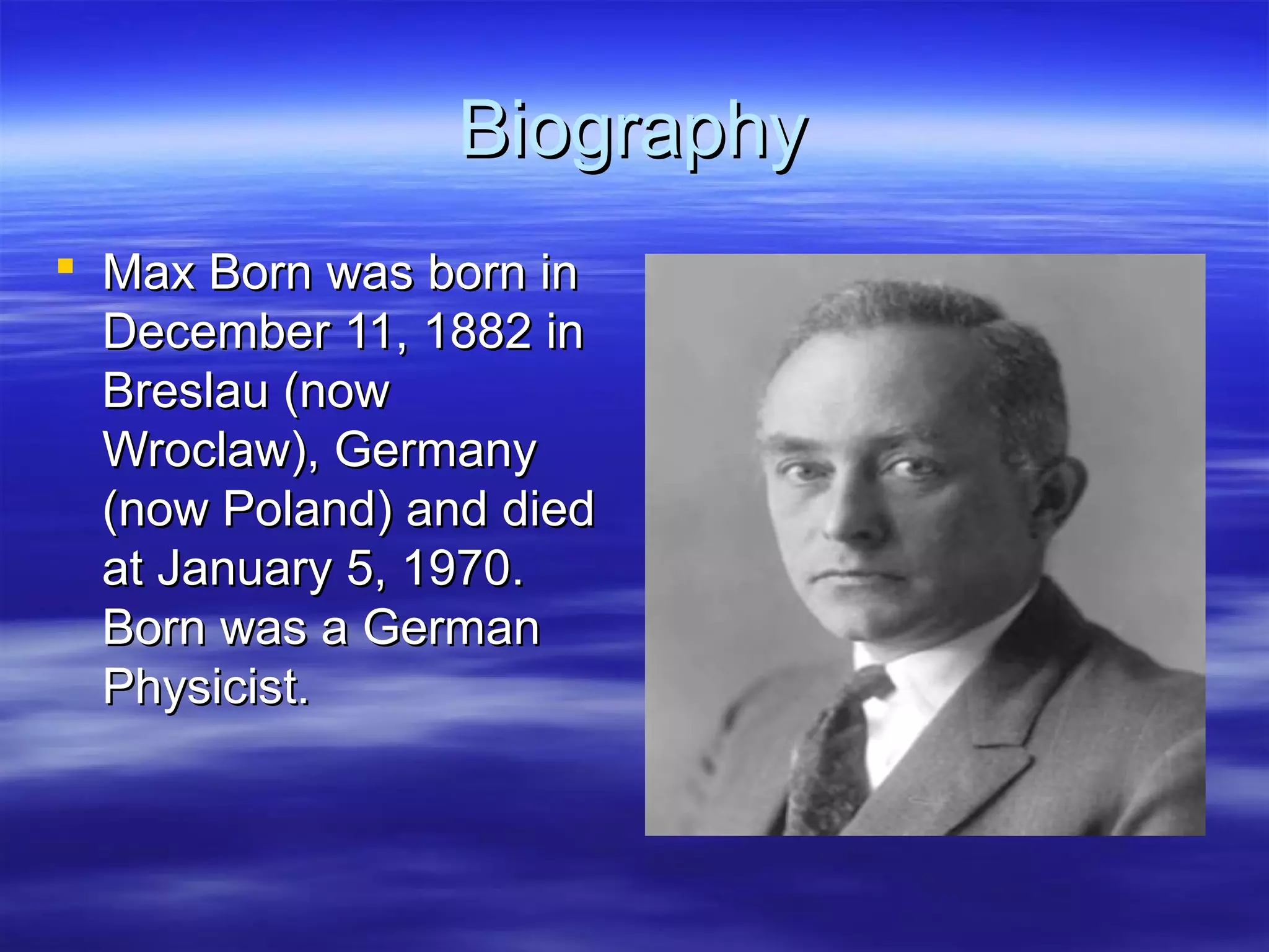 Max Born Andres Montes | PPT
