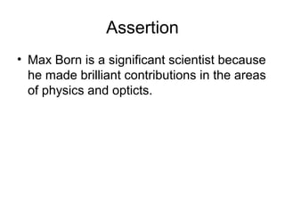 Max Born By Natalie Martinez | PPT | Physics | Science