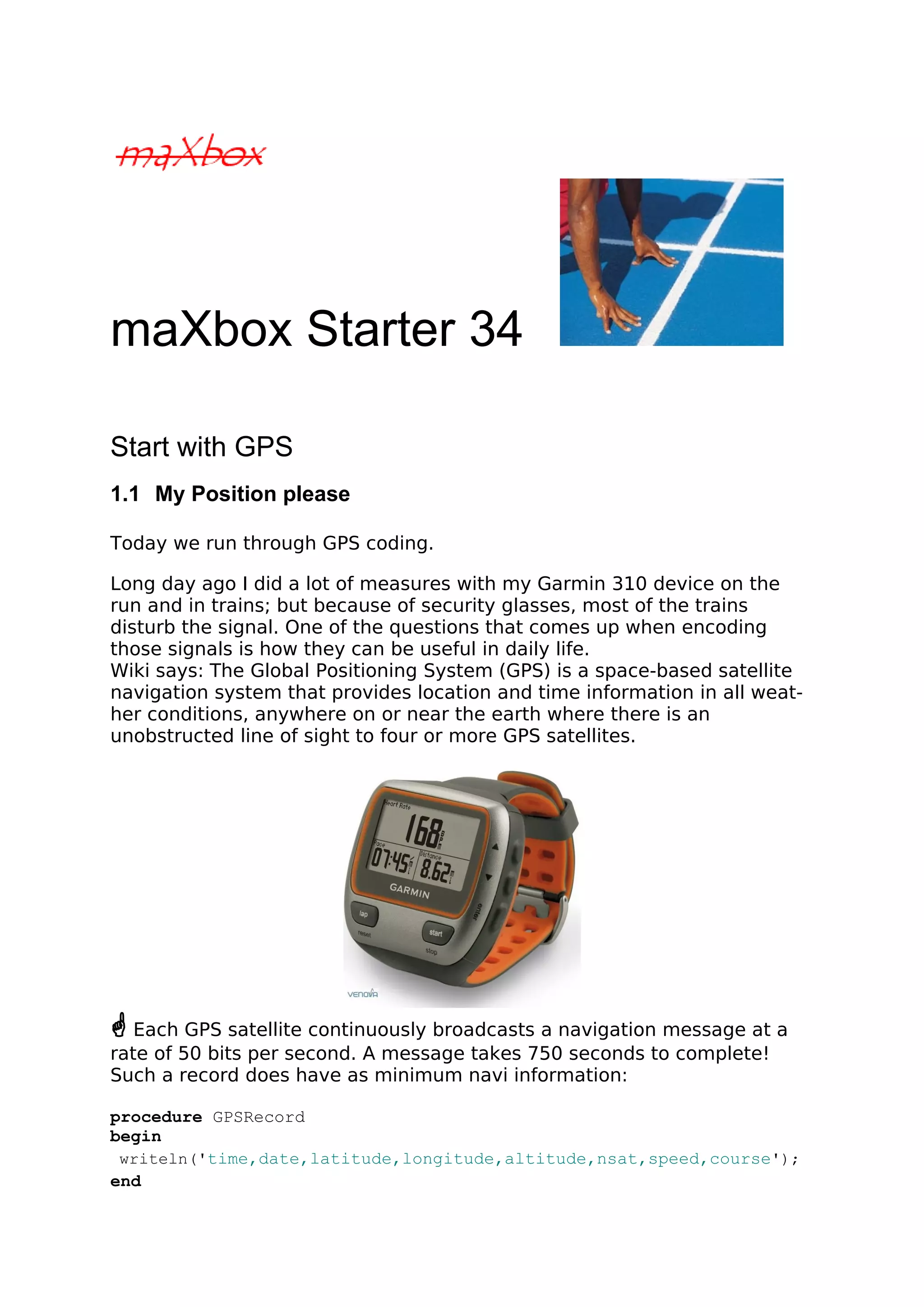 maXbox starter 34 GPS Tutorial | PDF