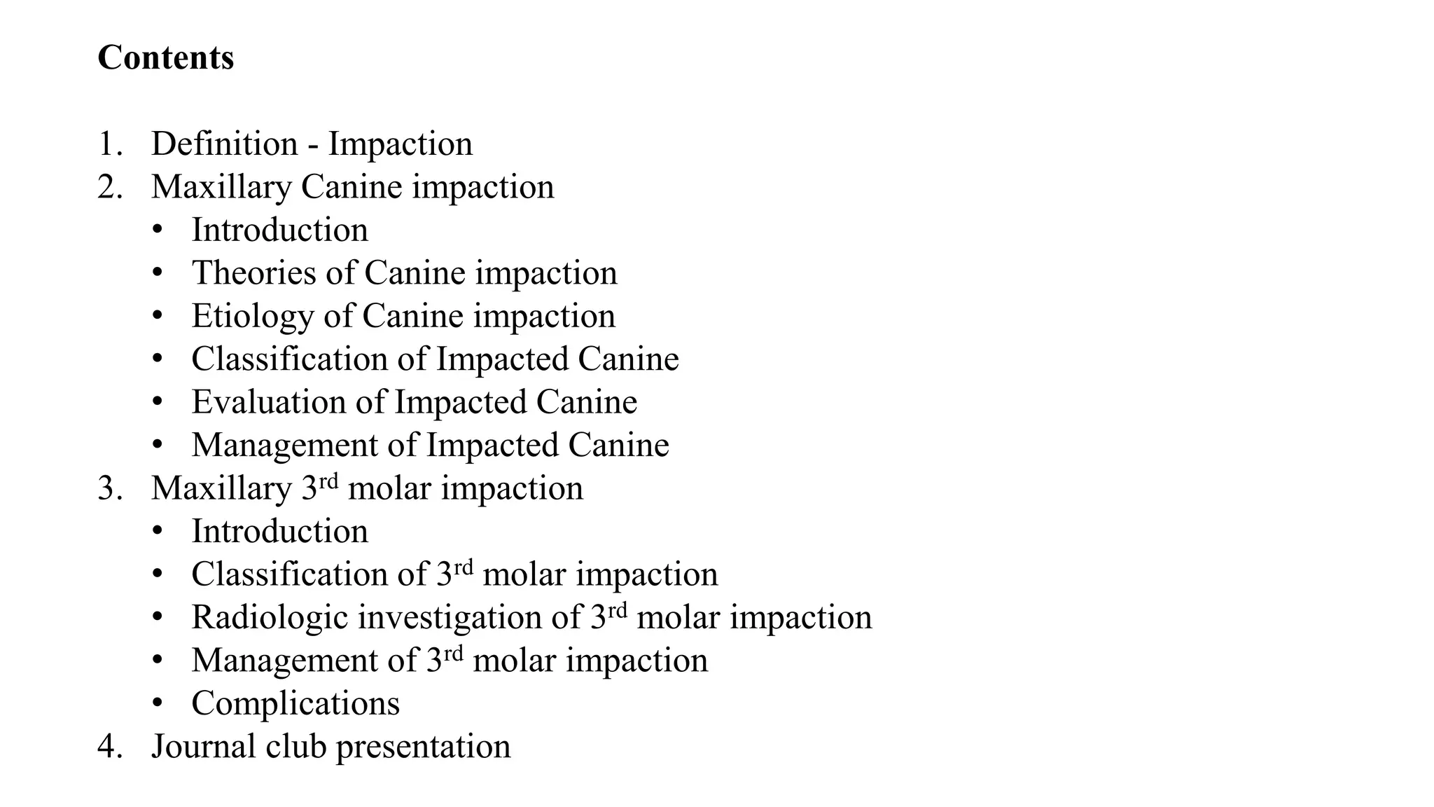 Maxillary canine and molar impaction | PPTX